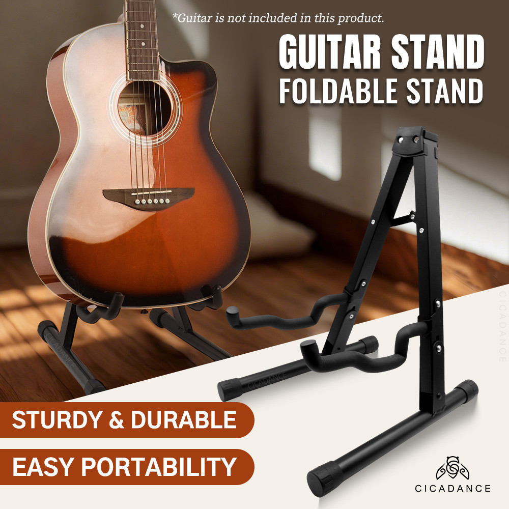 Foldable Guitar Stand Stable Portable Bass Holder Base Metal Ukulele ...