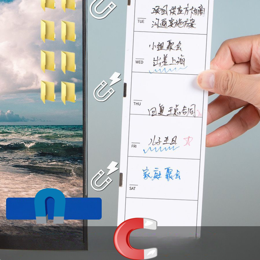 Message Board Magnetic Double-Sided Whiteboard Erasable Computer Screen ...