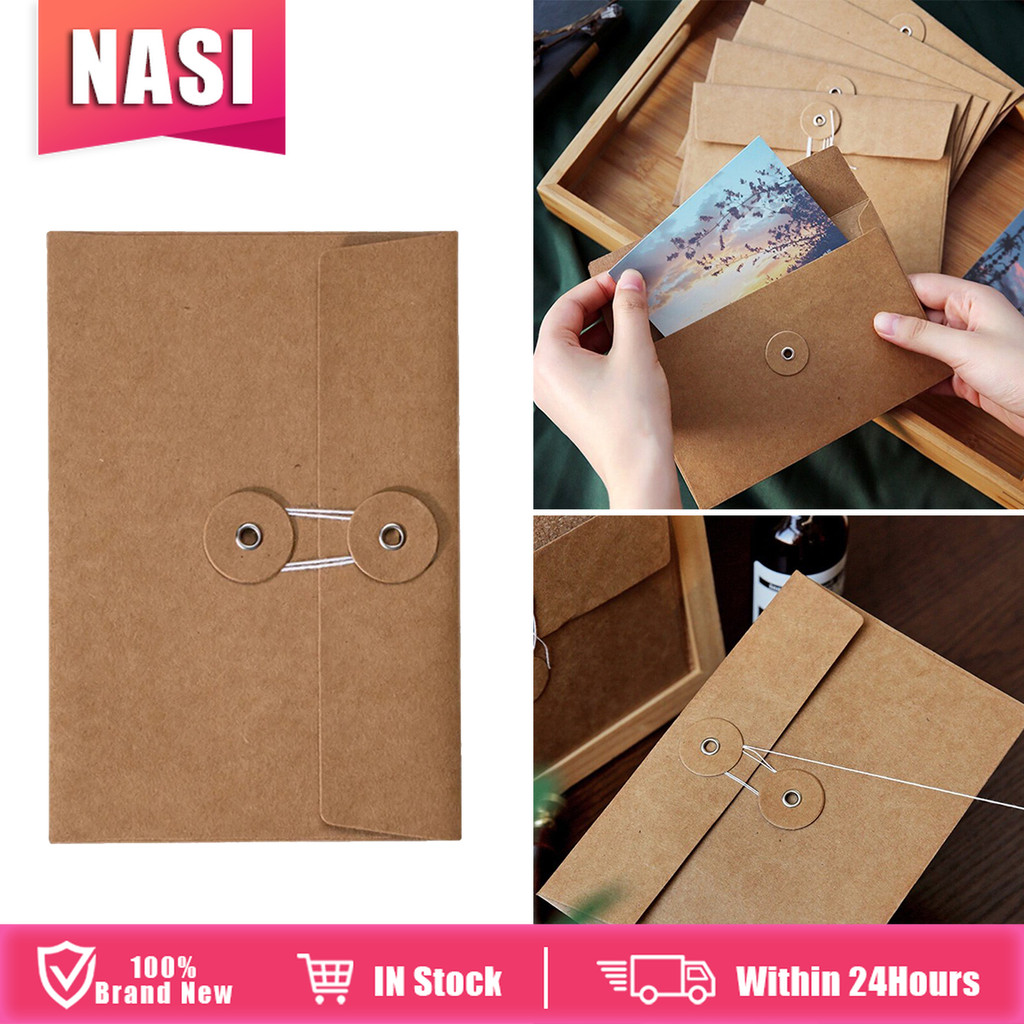 Vintage Kraft Paper Envelope With String Buckle Closure Clasp Envelopes ...