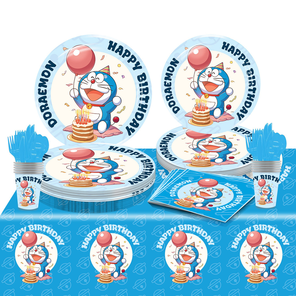 Doraemon Anime Theme Party Needs Supplies Cartoon Blue Cat Baby Shower ...