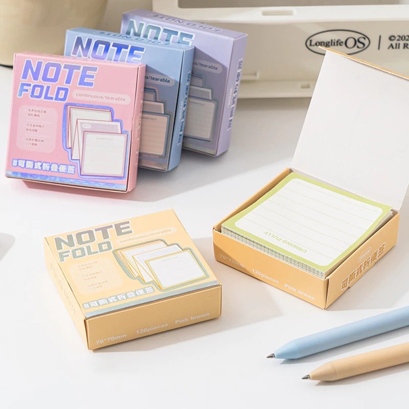 120pcs Tearable Foldable Non-Sticky Notes Horizontal Grid Blank Color ...