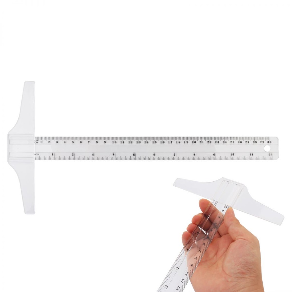 Plastic 300mm / 12inch Lightweight T Square Ruler for Art Framing ...