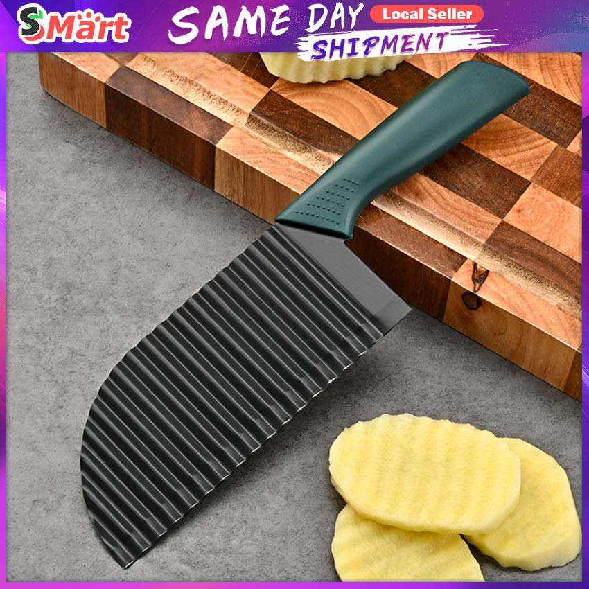 Kitchen Wave Ripple Knife Stainless Steel For Wolf Tooth Potato Fruit ...