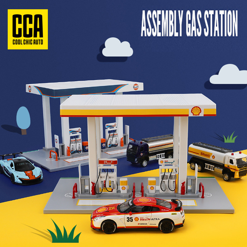 CCA Assembly Shell/Gulf Oil Gas Station Alloy Diecast Car Model ...