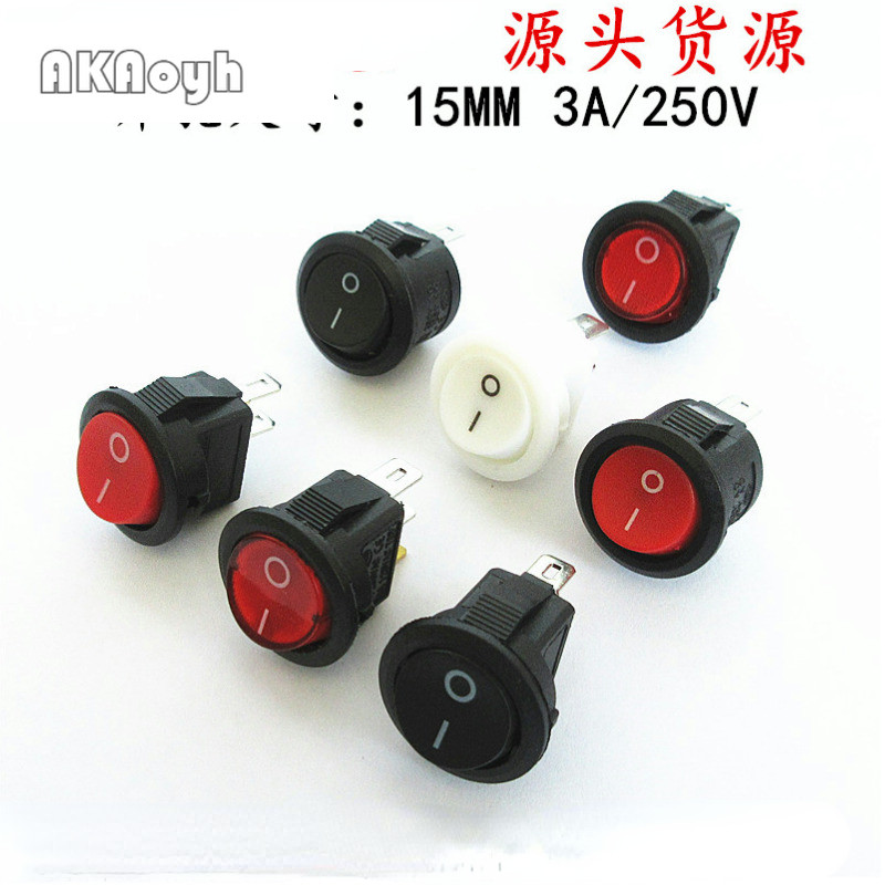 15mm Round Switch Push Button 3/2 Pin Two-speed Three-speed Small Power ...