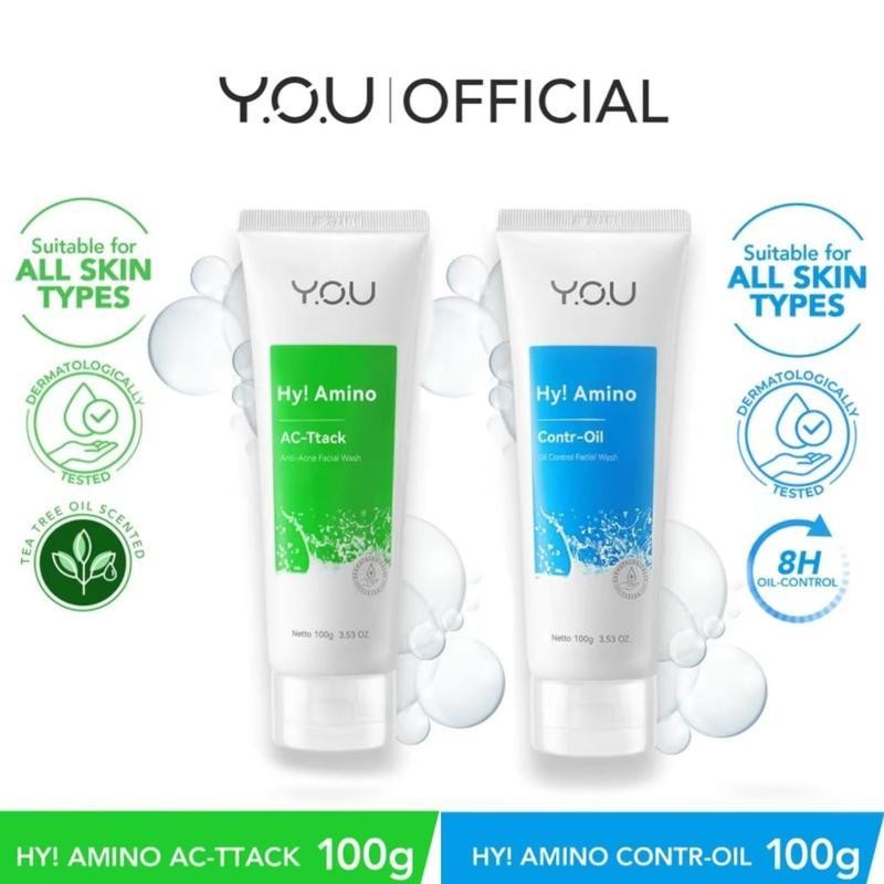 YOU Hy! Amino AC-Ttack Anti-Acne Facial Wash 100g/Hy! Amino Contr-oil ...