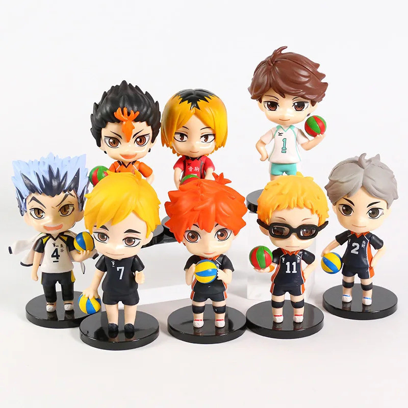 Haikyuu Figure 8pcs/Set Shoyo Hinata Kenma Kozume PVC Figures Kotaru ...