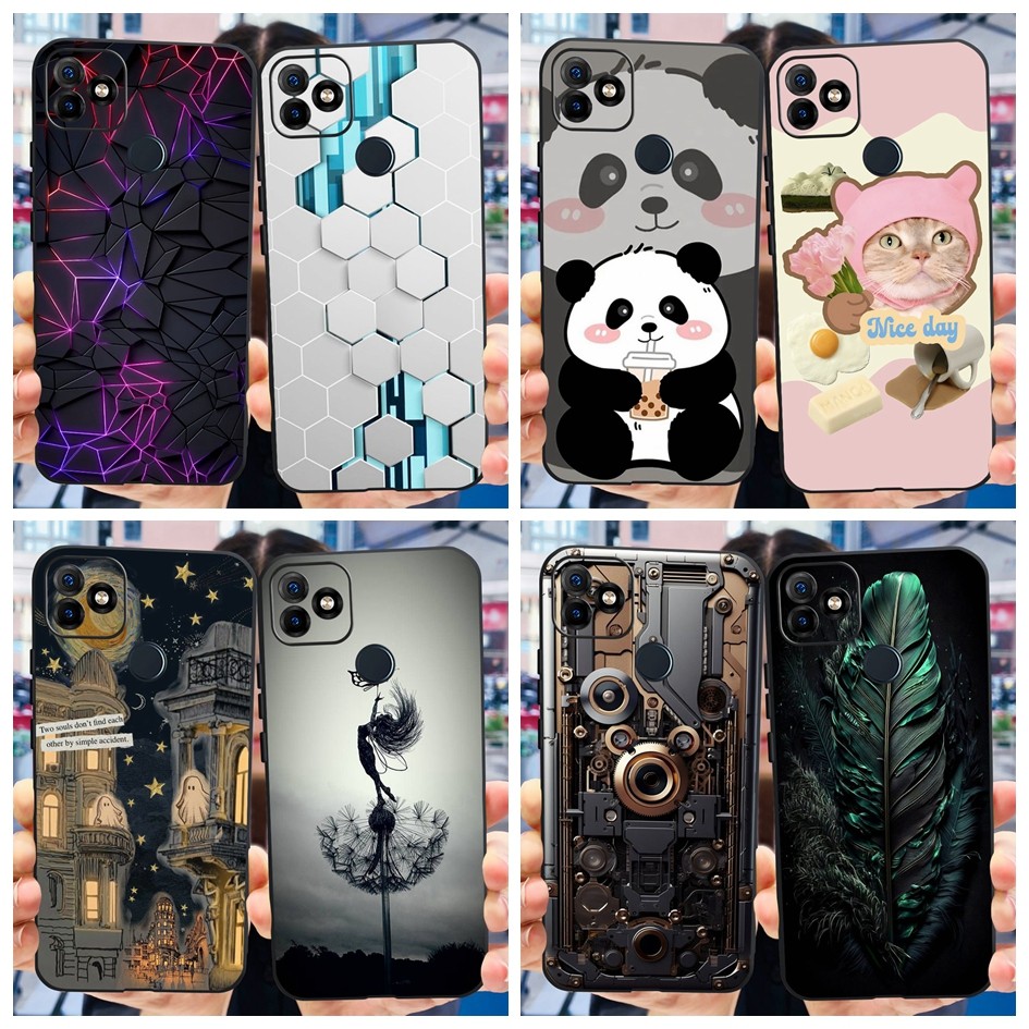 For Itel Vision 1 Plus Casing Lovely Panda Marble Soft Transparent ...