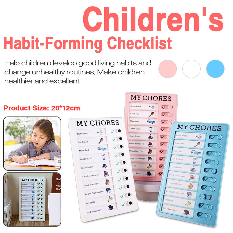 Detachable Chores Checklist Board Wall Hanging Memo Plastic Board Multi Purpose Student Task ...