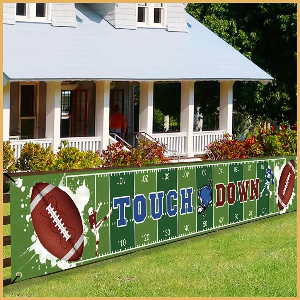 Football Backdrop Banner Party Decorations Football Game Touchdown ...