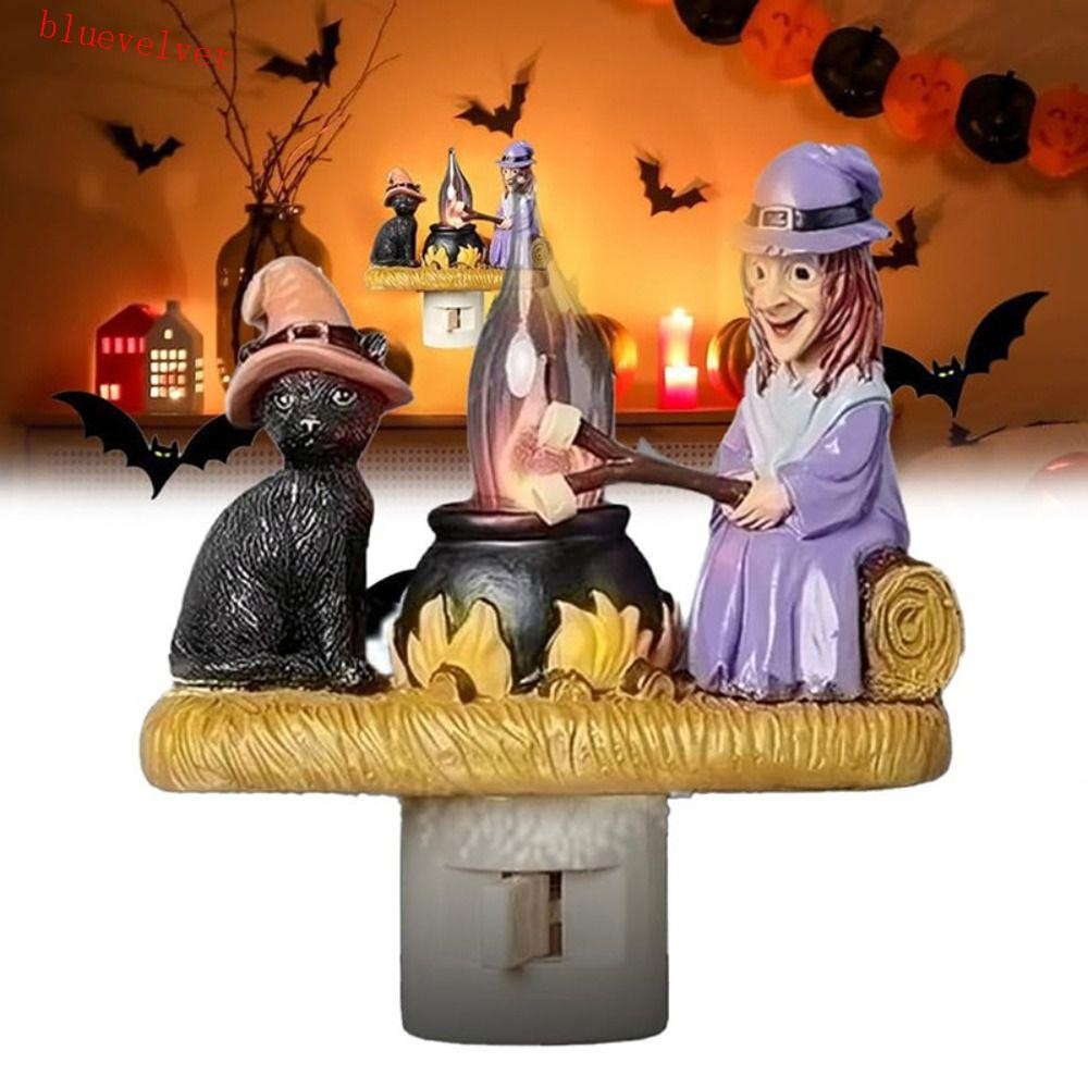 BLUEVELVET Ghost Campfire Flickering Night Light, Dog And Witches ...