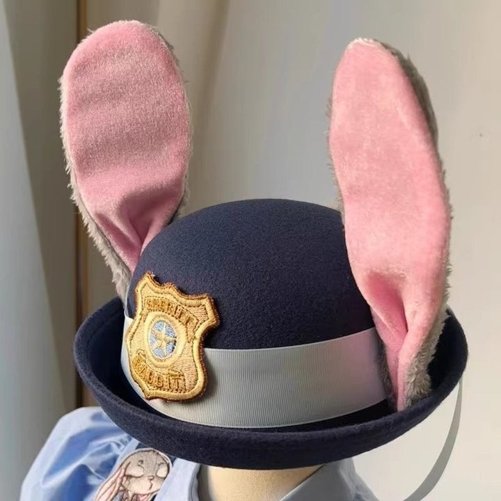 Judy Hat Rabbit Bowler Hat Zootopia Police Officer Judy Hat Children ...