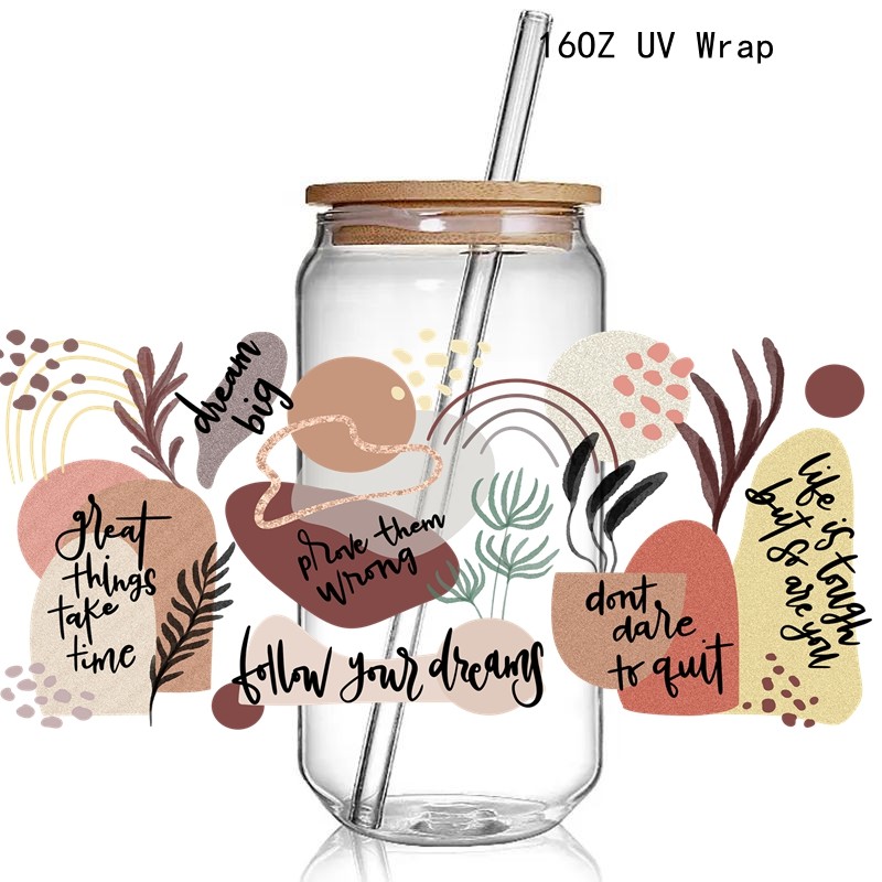 3D UV Dtf Wraps Transfers Dream Big Print Sticker Follow Your Dreams UV ...