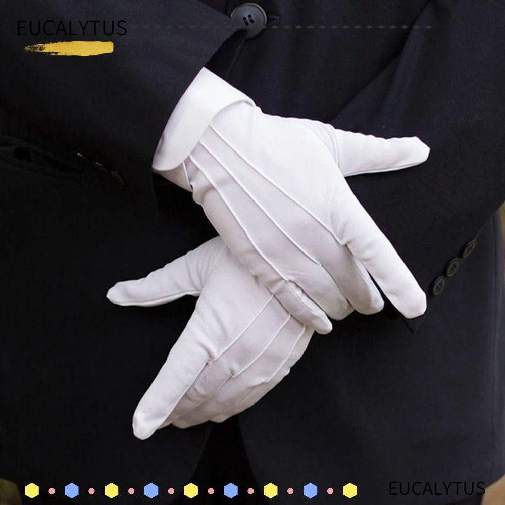 EUTUS White Cotton Gloves, Soft Hand Moisturising Formal Cotton Gloves ...