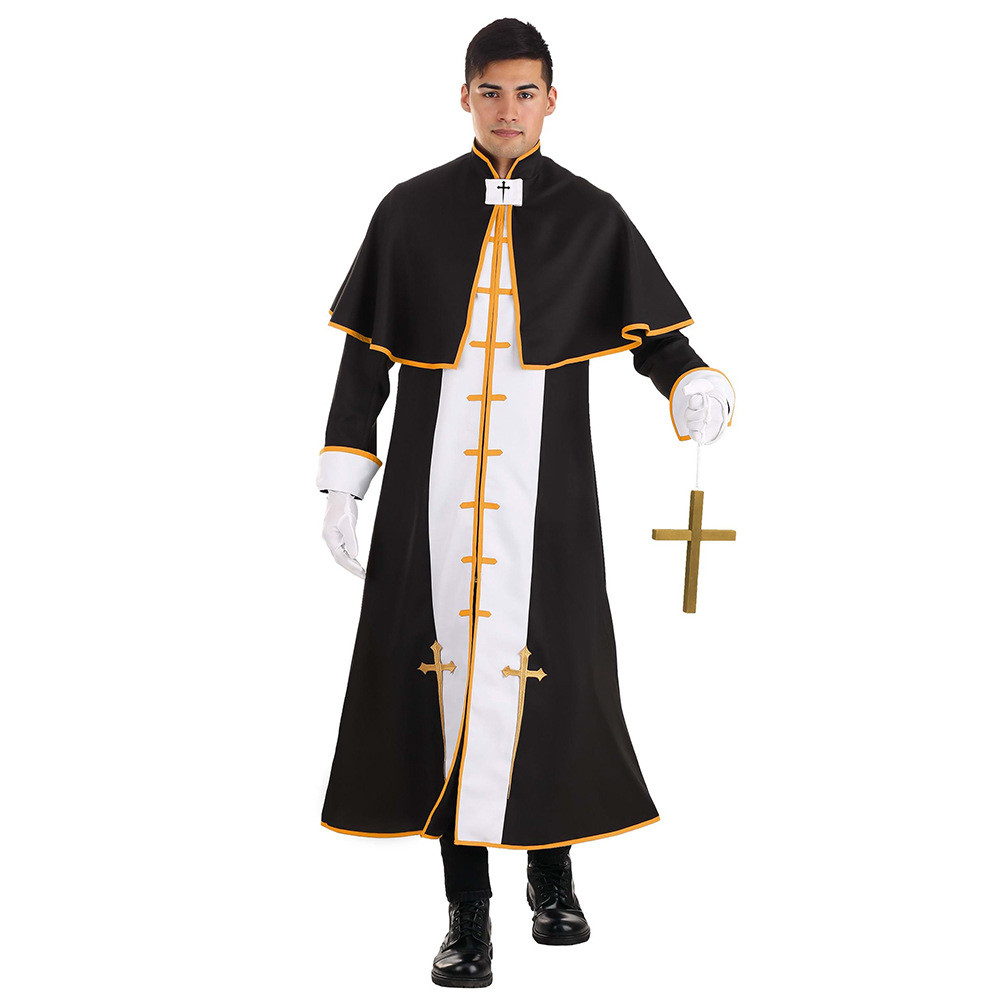 Halloween Costume Adult Male Priest Judge cosplay Role-Playing Robe ...