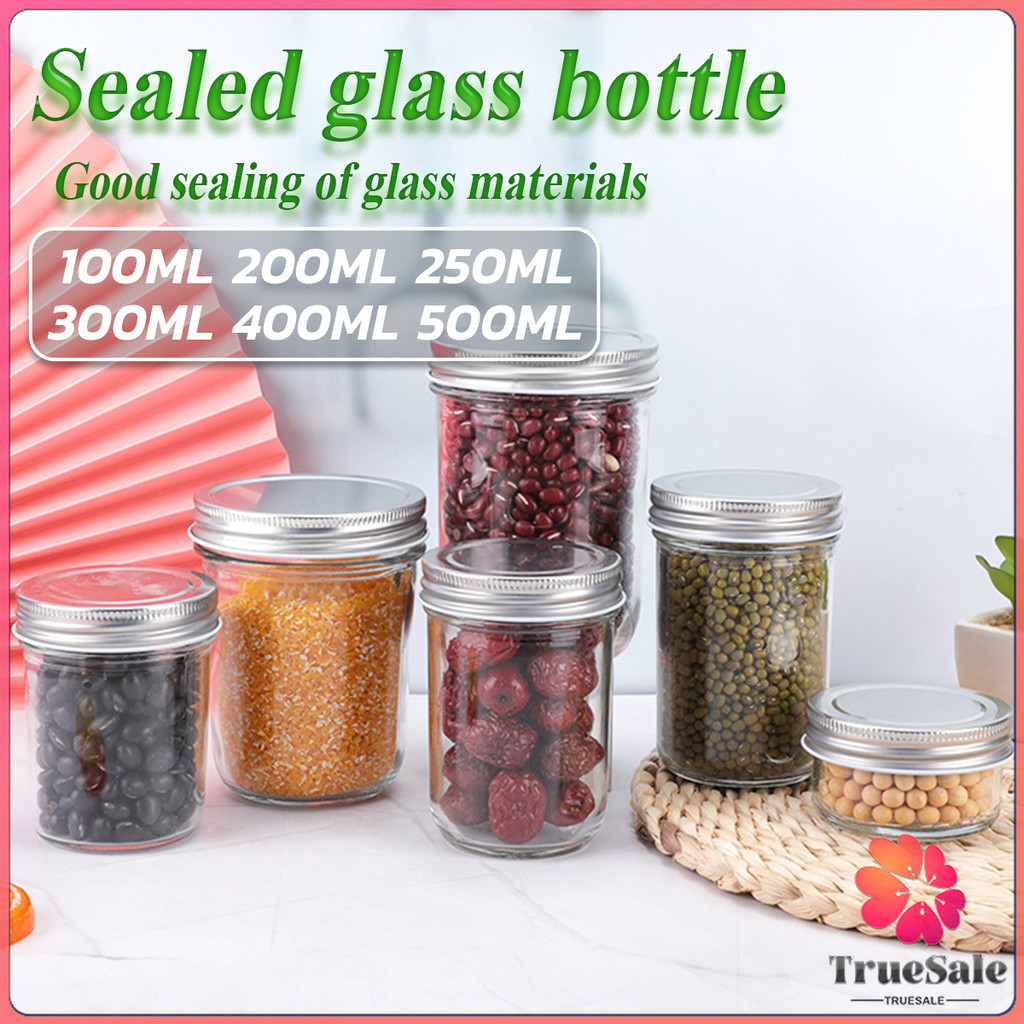T.S. Sealed Glass Jar Kitchen Storage With Lid Pickle Bottle Jam ...