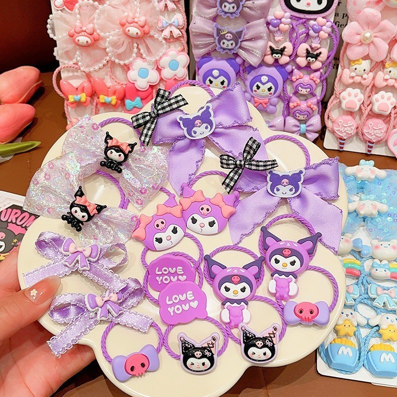 Kawaii Sanrio Hair Ties Kuromi Hair Ring Ornaments My Melody Hair Rope ...