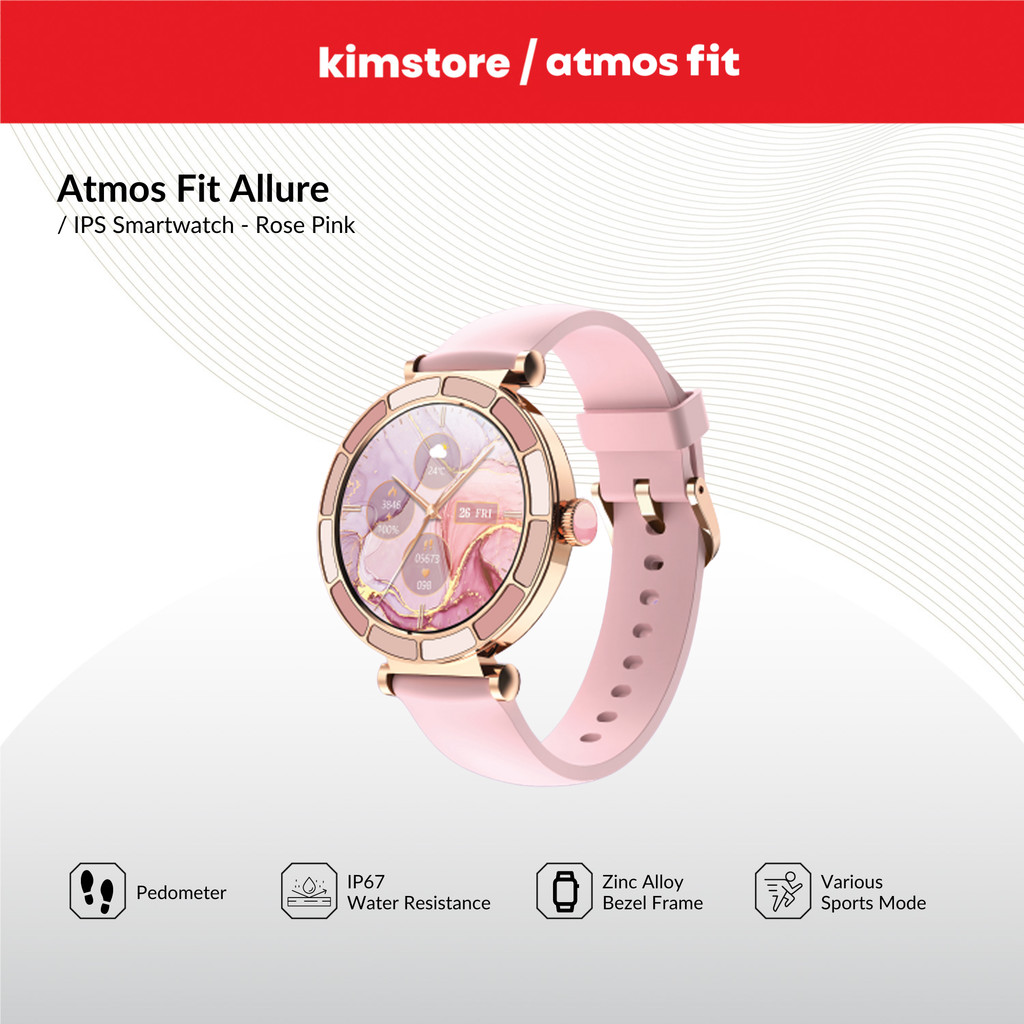 Atmos Fit Allure IPS Smartwatch - Rose Pink | Shopee Philippines