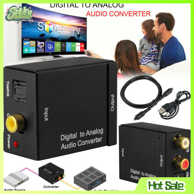Digital Optical Coax to Analog RCA Audio Converter Adapter with Fiber ...