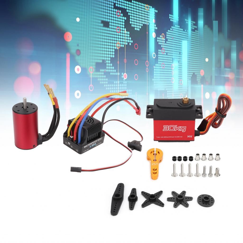 Tominihouse 3660 4200KV Brushless Motor With 30kg Servo And 80A ESC RC ...