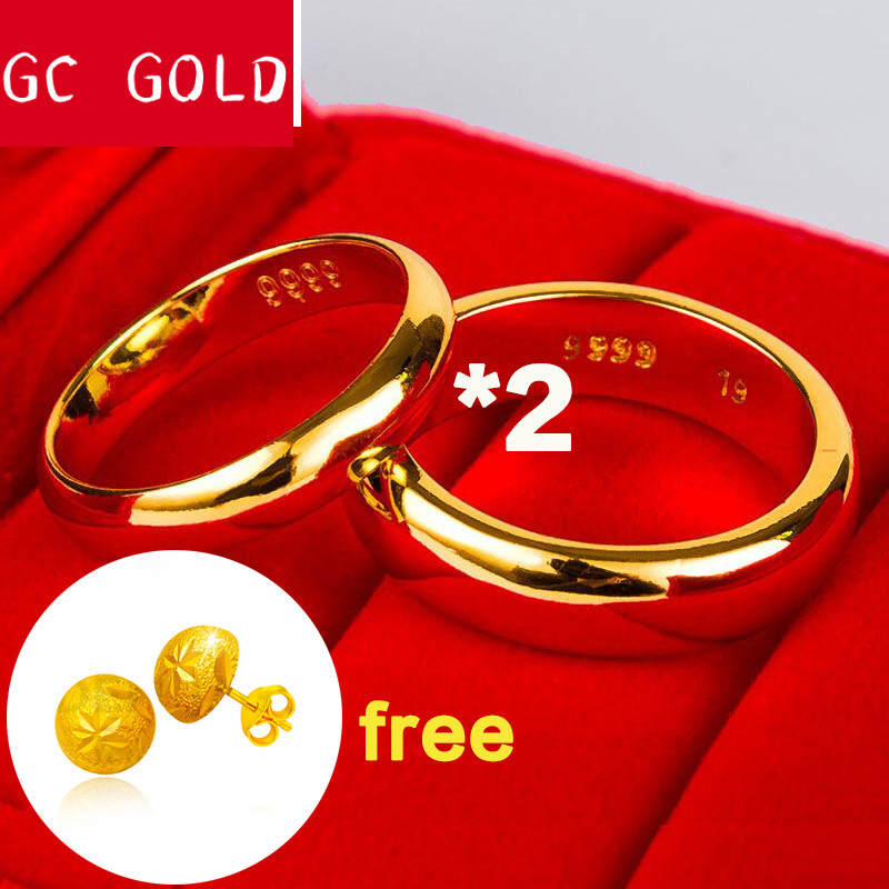 (1 Pair) Couple Ring 18k Saudi Gold Legit Pawnable Ring for Women and ...