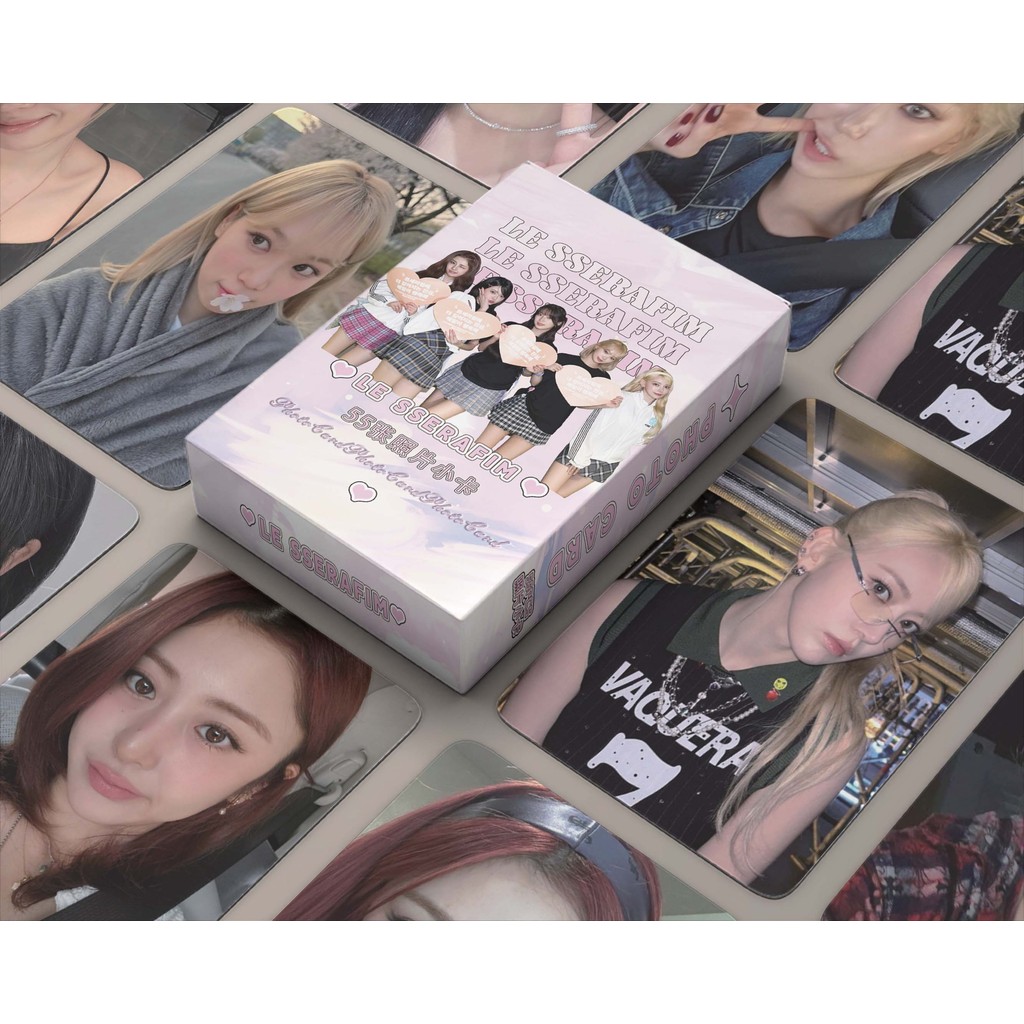 55pcs LE SSERAFIM Laser HOLOGRAPHIC LOMO Cards Lesserafim Sakura Solo ...