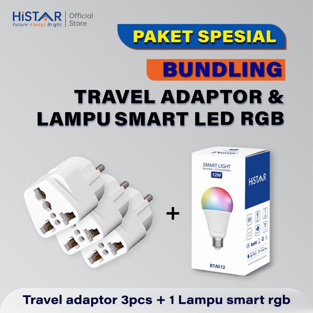 Histar Special Bundling Package Travel Adapter 16A/250V+12W RGB LED ...