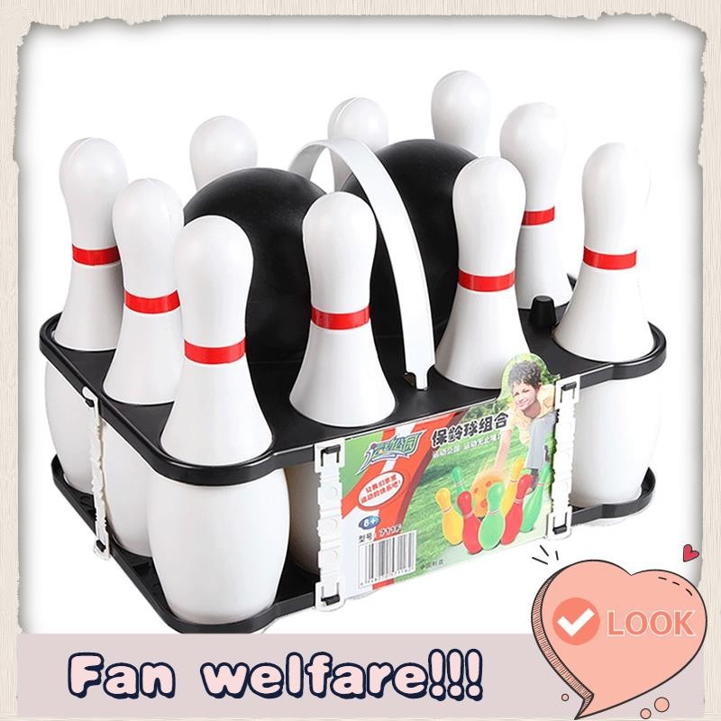 1 Set Bowling Set for Kids & Adults 2 Ball with 10 Pins for Family Kids ...