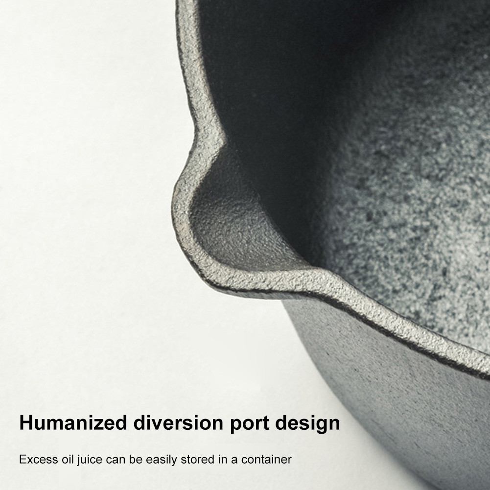 Cast Iron Milk Pan with Pour Spout Non-Stick Hot Oil Pan Butter Melting ...