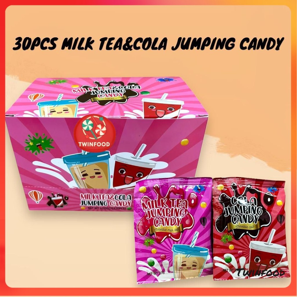 30pcs x 7g KHY Milk Tea & Cola Jumping Candy Sweets – Perfect for Fun ...