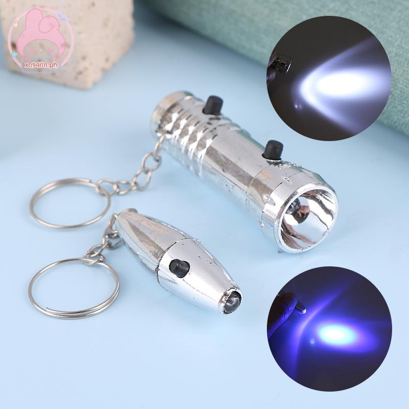 Xo94itn Mini LED Flashlight Keychain Purple Light Blu-ray Flashlight UV ...