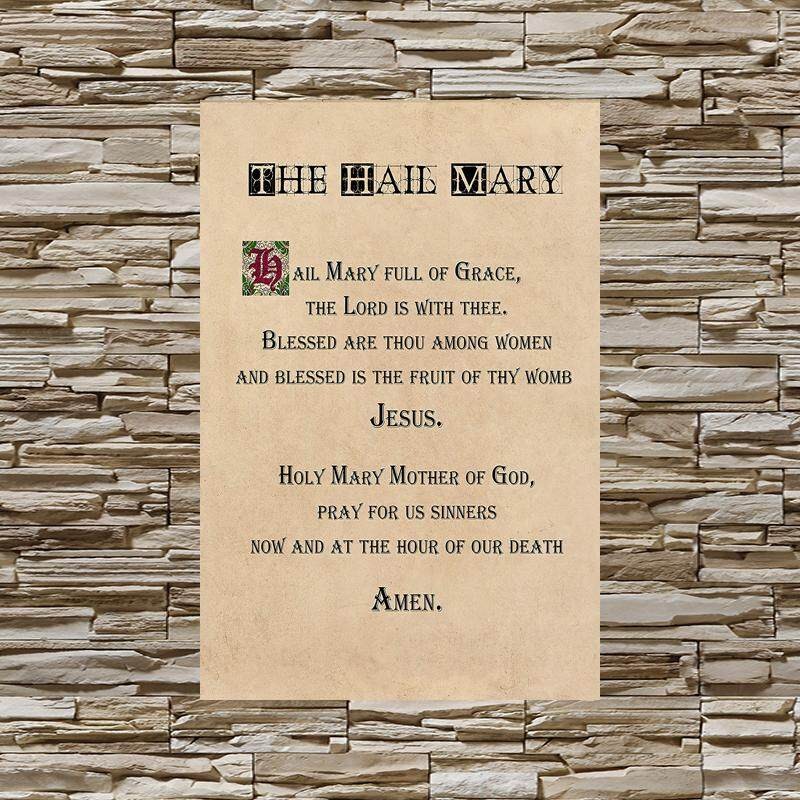 Hail Mary Prayer Wall Art Print Stunning Version of the Mother Marys ...