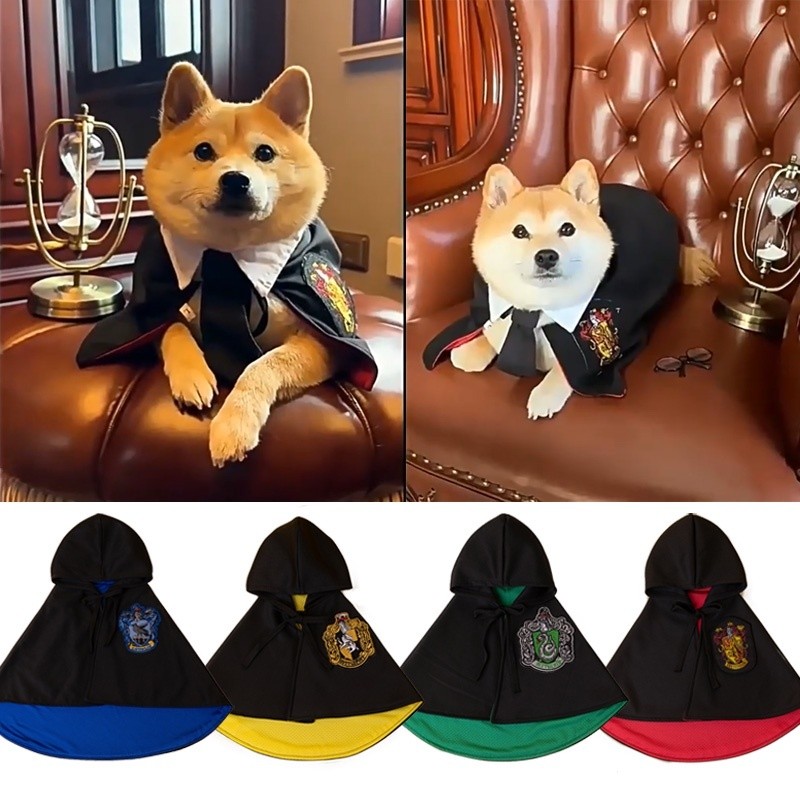 【Hallowen】Pet Cloak for Halloween Cosplay Harry Potter Cloak Dog Cat ...