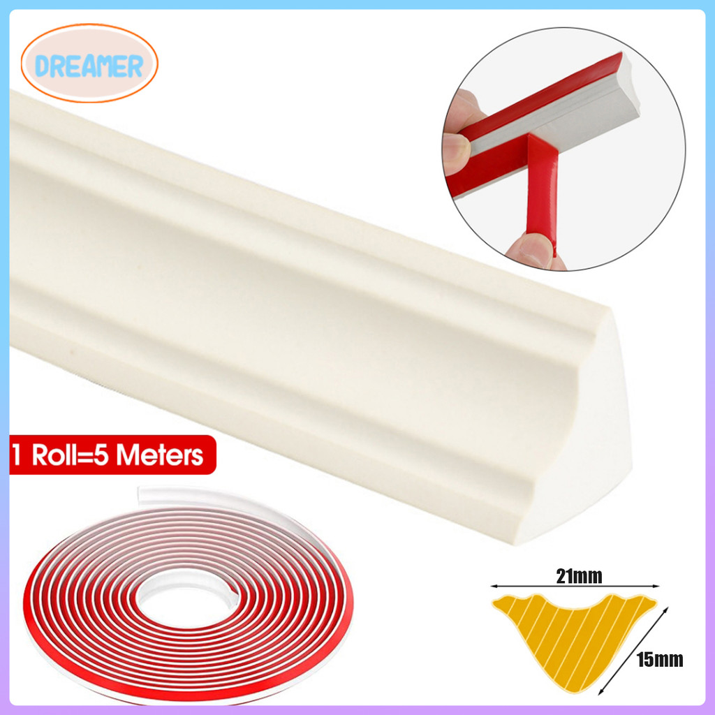 5M Wall Edge Strip Self Adhesive Baseboard Self Adhesive Wall Corner ...