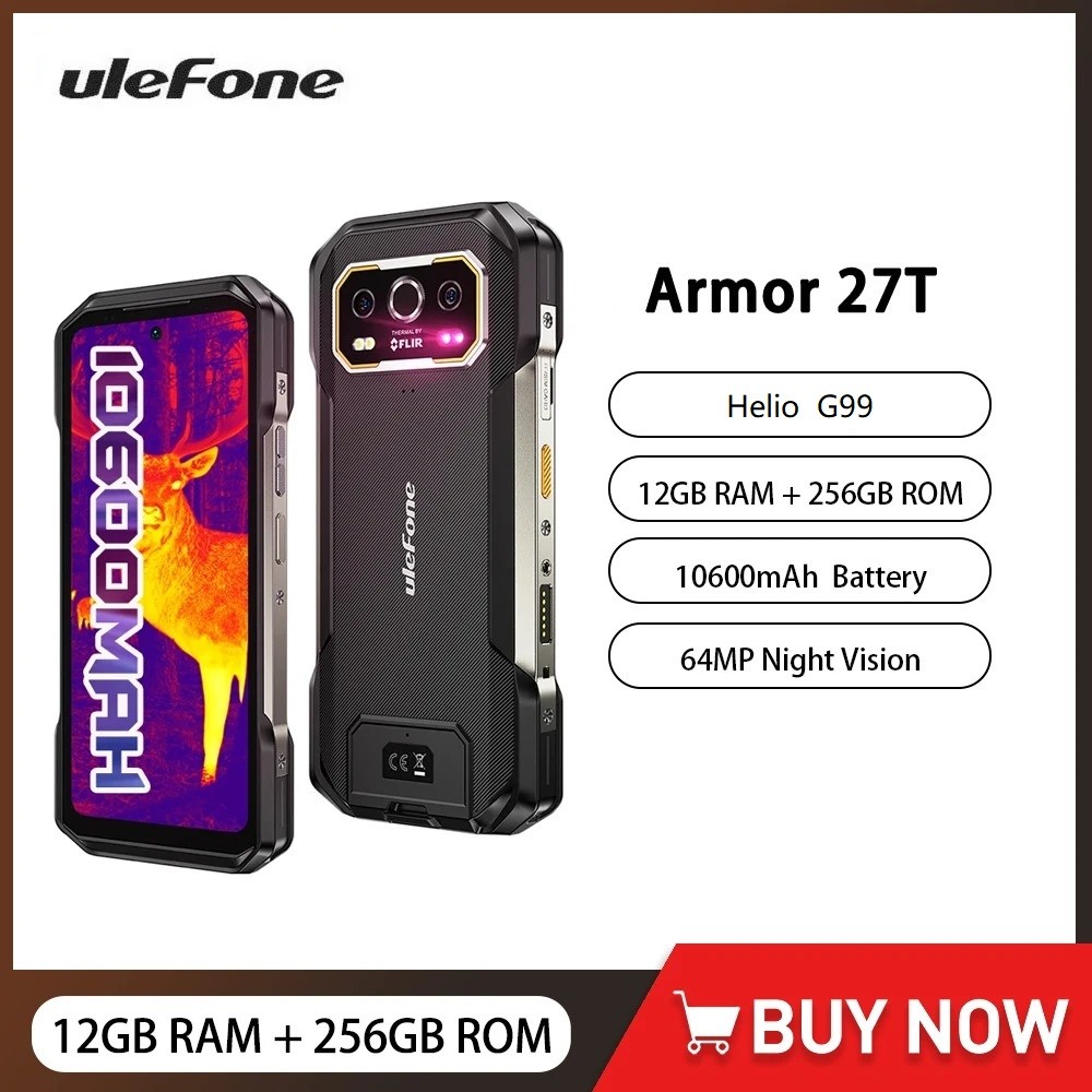 【NEW 2024】 Ulefone Armor 27T 4G 10600mAh Rugged Phone Android 14 Smartphone 24GB +256GB 6.78 ...