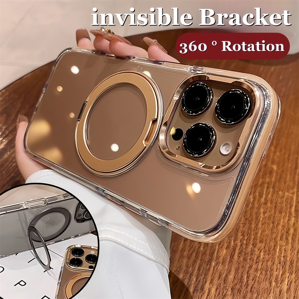 360 Rotating Folding Bracket Phone Case for IPhone 16 Pro Max 13 14 15 ...