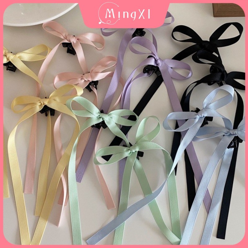 Ribbon Bow Ribbon Hair Clip Women Simple Versatile Side Clip Fashion ...