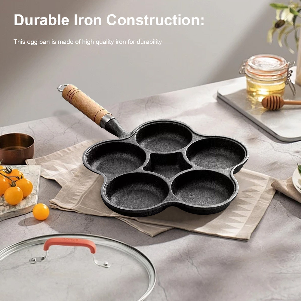 Cast Iron Egg Frying Pan with Five Holes for Fast and Efficient ...