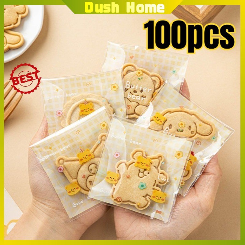 100pcs Cute Bear Food Packaging Bags Biscuit Cookie Candy Pastry ...