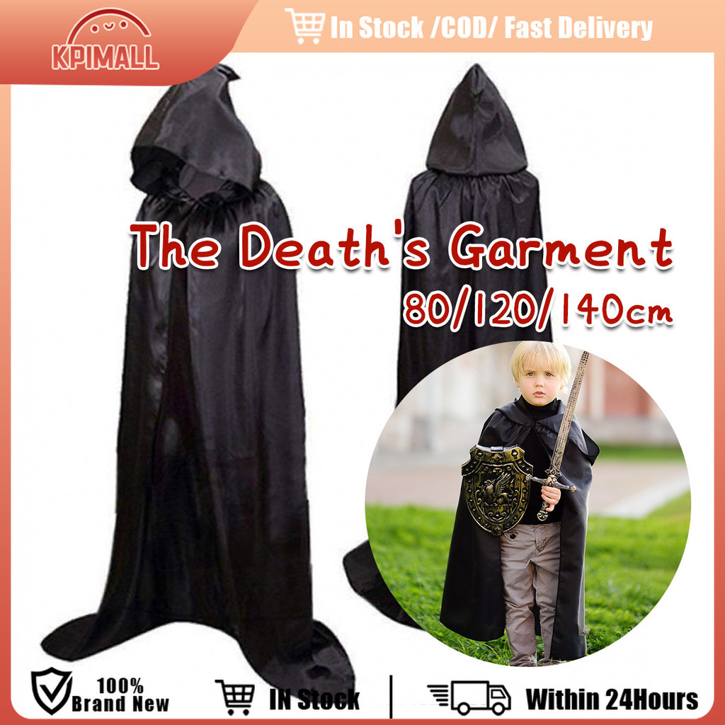 Cosplay Cloak Cloak Halloween Hooded Black Men/Women Children Satin ...