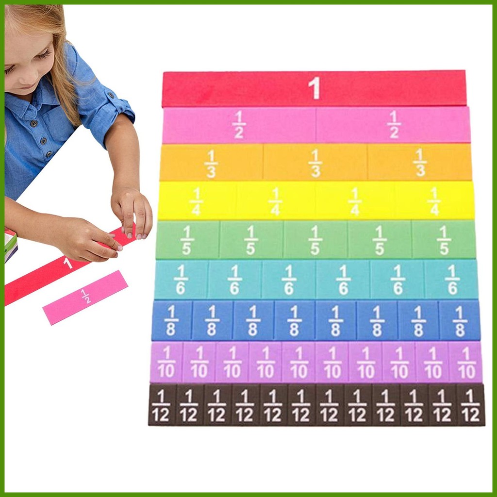 Fraction Tiles for Kids Math Learning Fraction Teaching Tiles Colorful ...