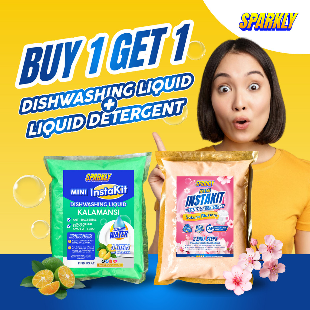 BUY 1 Sparkly Dishwashing Liquid + Get 1 FREE Laundry Detergent with ...