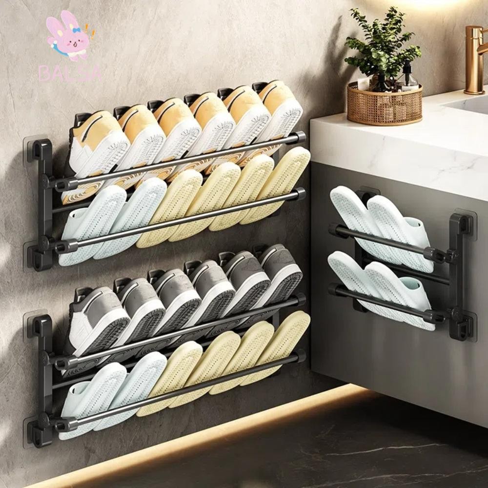 BALSA Shoe Storage Rack, Space Saving Wall Mounted Slippers Drying Rack ...