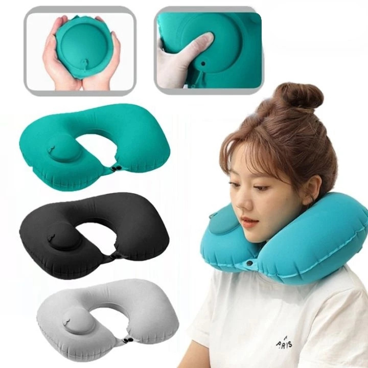 U-Shape Travel Pillow Fashion Inflatable Pillow Portable Neck ...