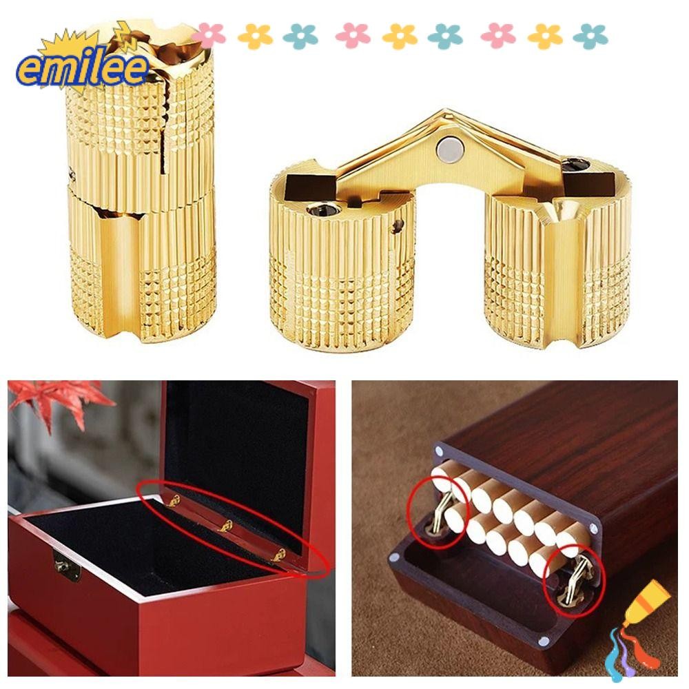 EMILEE Barrel Hinge, Invisible Cylindrical Brass Hinges, Concealed 8 ...