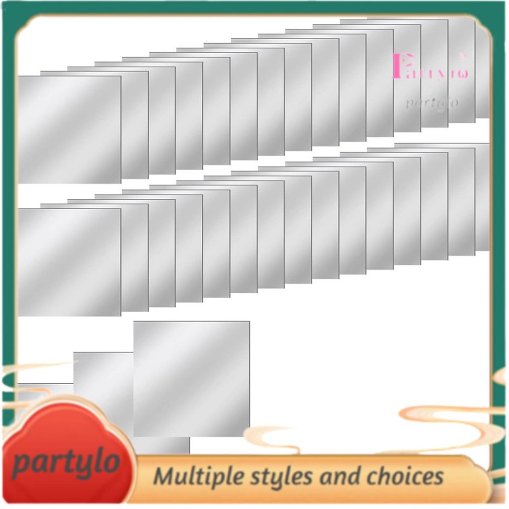 【Fast delivery】30 PCS Acrylic Mini Mirror Tiles Self Adhesive, 3 Inches ...