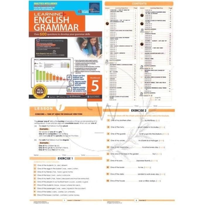 SAP Learning+ English Grammar Workbook 1 2 3 4 5 6 | English Grammar ...