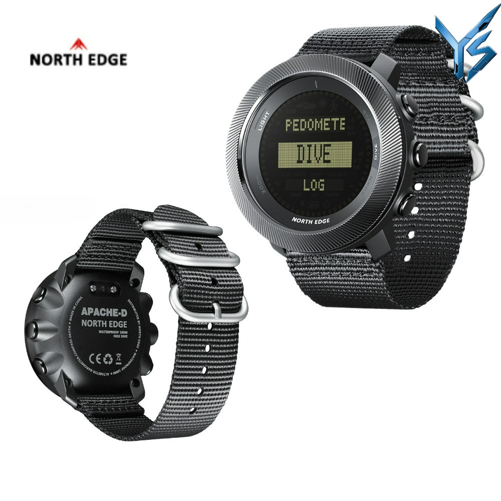 NORTH EDGE APACHE-D: Men's Smart Dive Watch - 50m Waterproof & Luminous ...