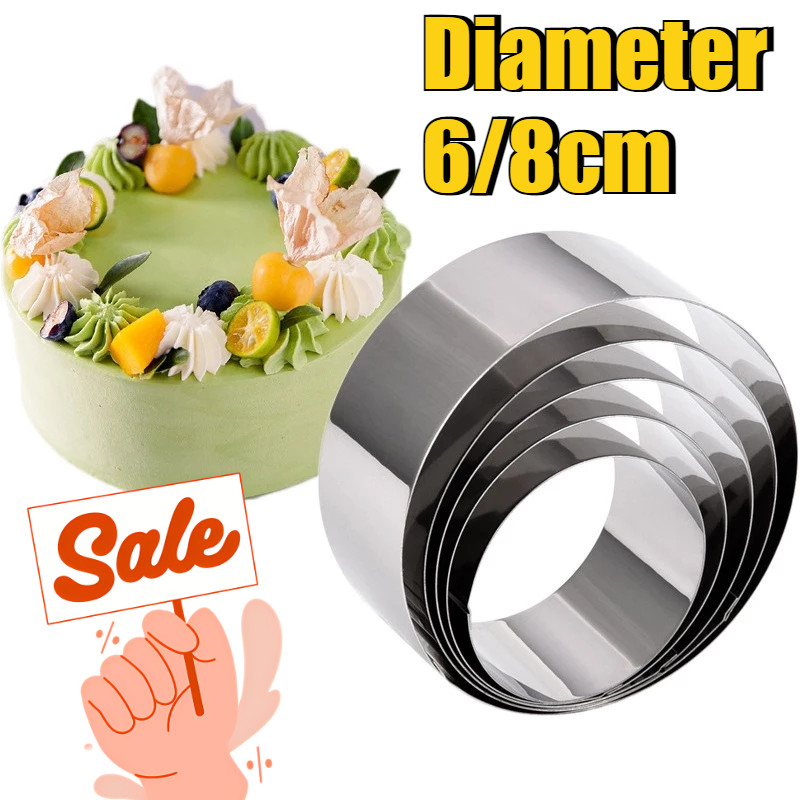 6/8cm Round Circular Mousse Ring Cake Mold Stainless Steel Pastry Round ...