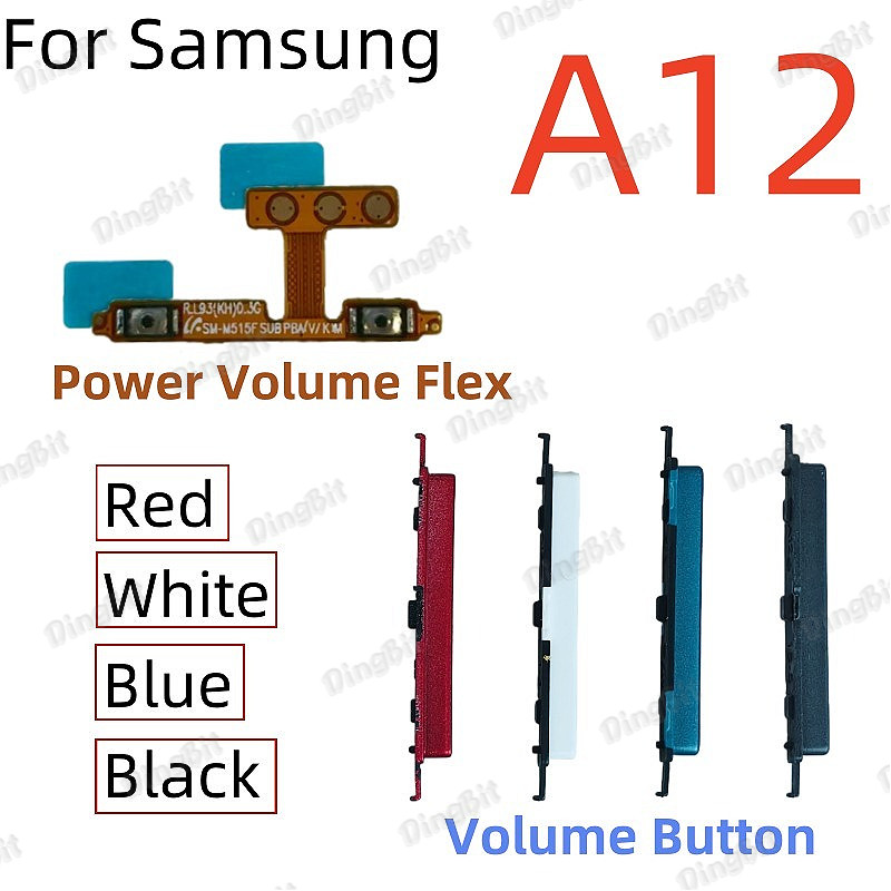 For Samsung Galaxy A12 A125 Power Volume Side Button Flex Cable Keys ...